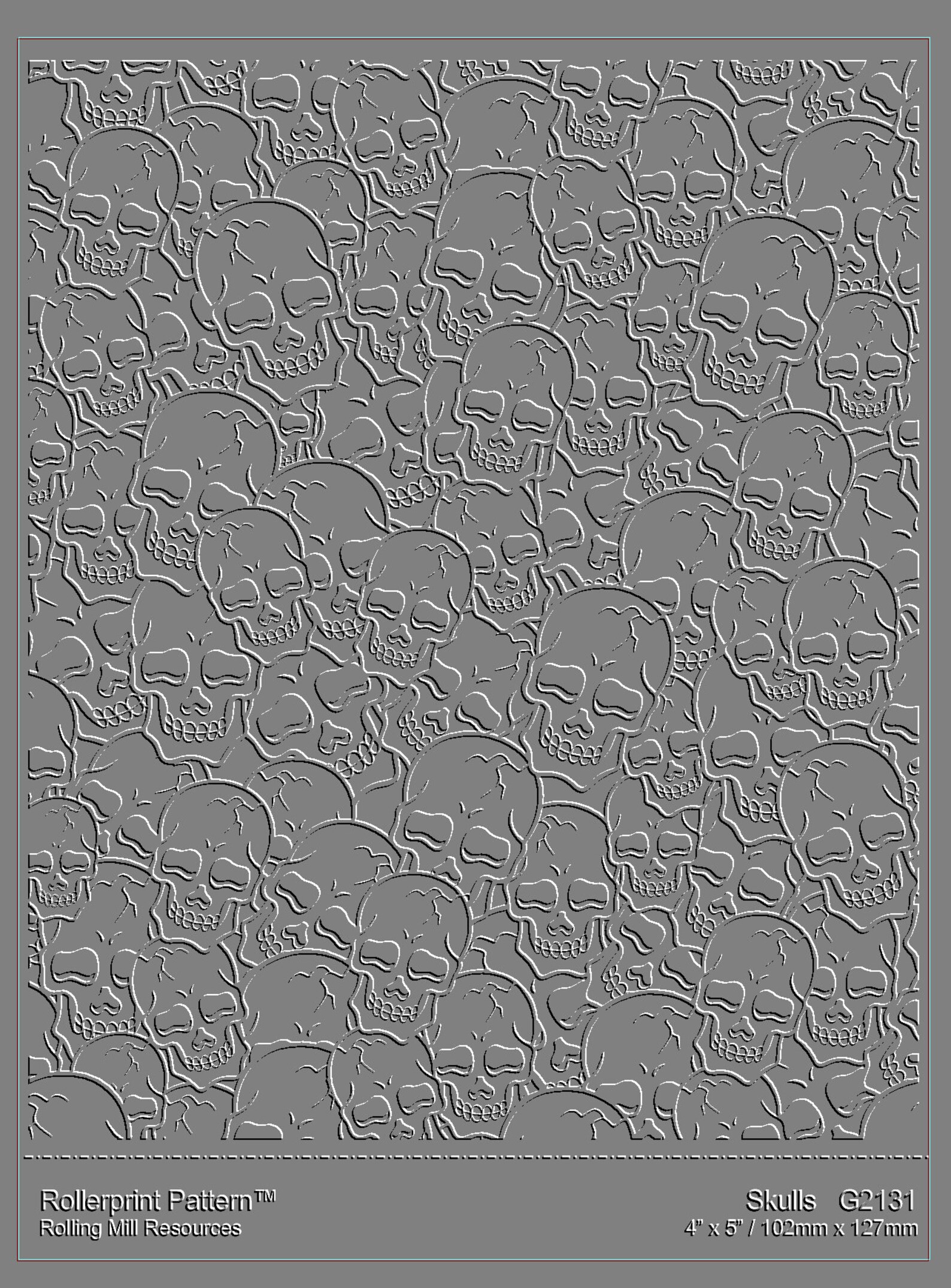 2131 Rolling Mill skulls Low Relief Pattern Overall Pattern 2x3.5, 4x5 ...