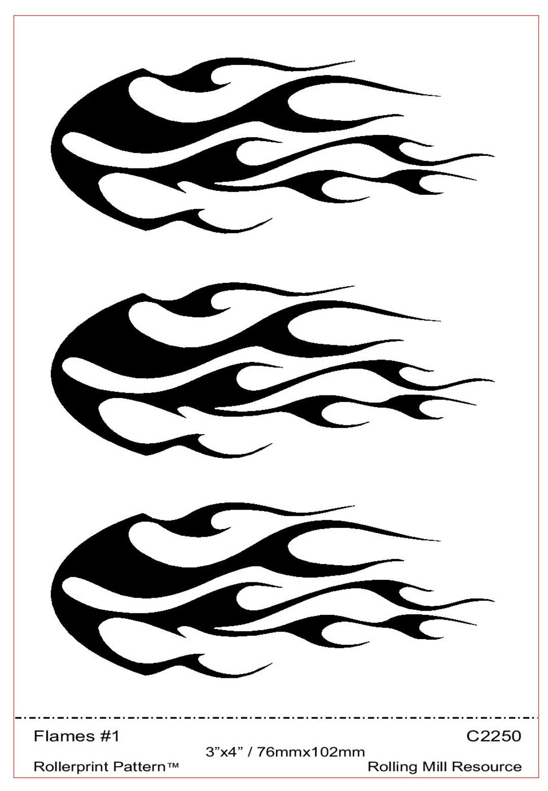 2250 (flames #1) Rolling Mill Low Relief Pattern (laser Engraved Paper ...