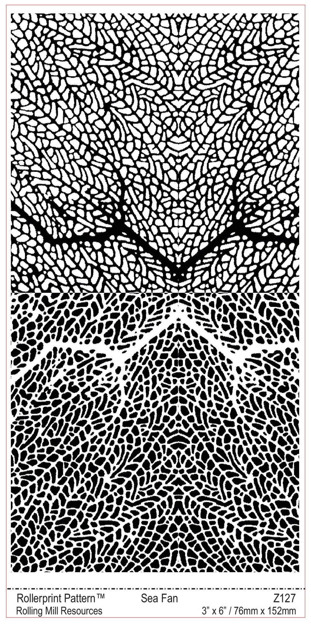 Z127 (sea Fan Positive/negative) Rolling Mill Low Relief Pattern 3.0" X ...