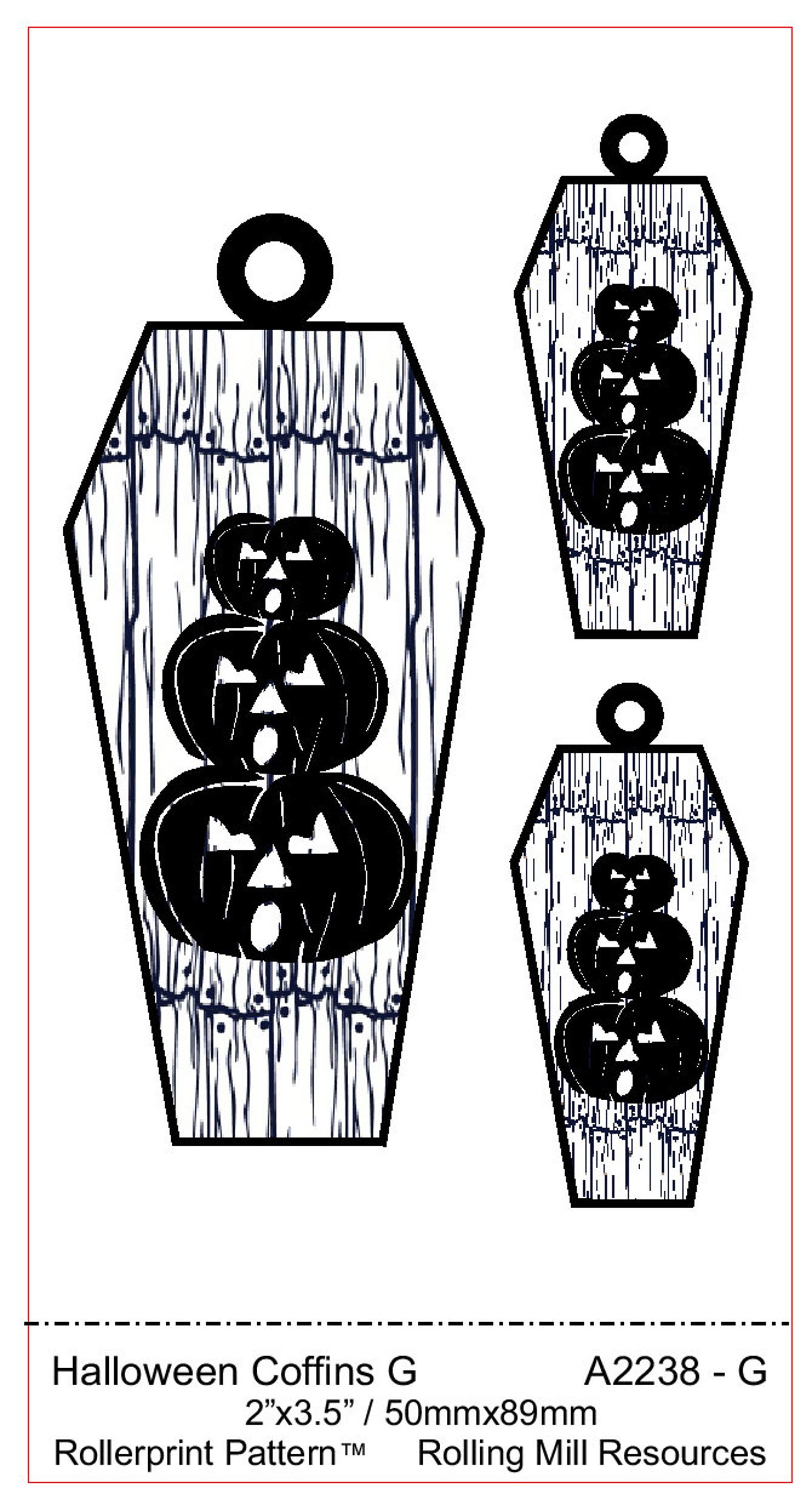 A2238 Halloween Coffins Shapes, Variety; Low-relief Rolling Mill ...