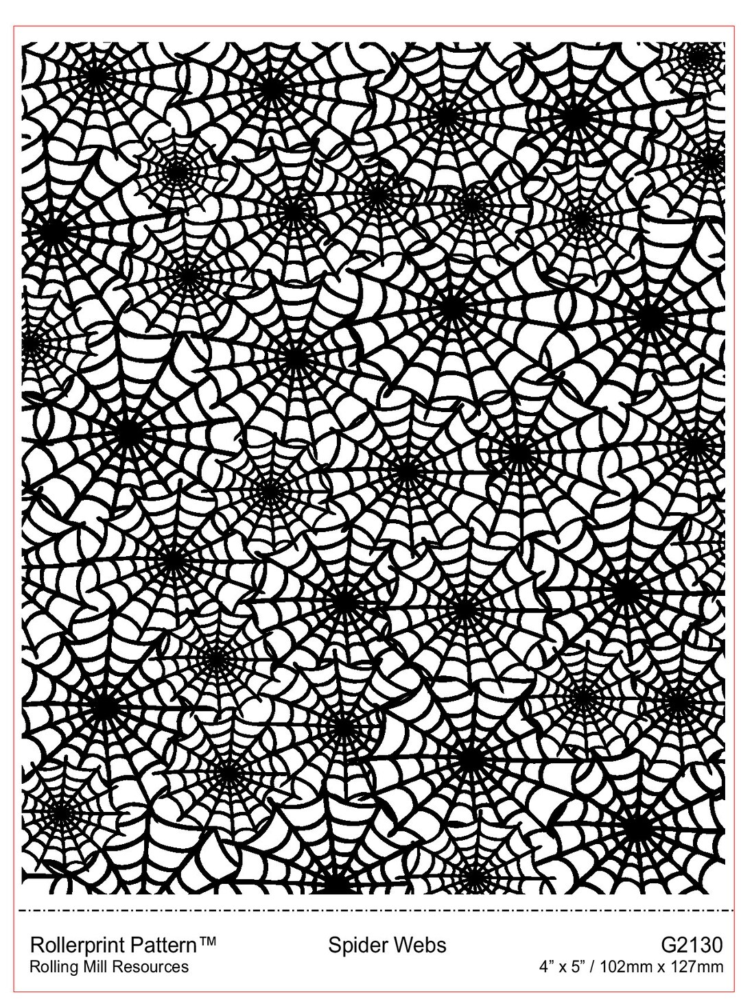 2130 Rolling Mill (spider Webs) Low Relief Overall Pattern 2"x3.5", 4 ...