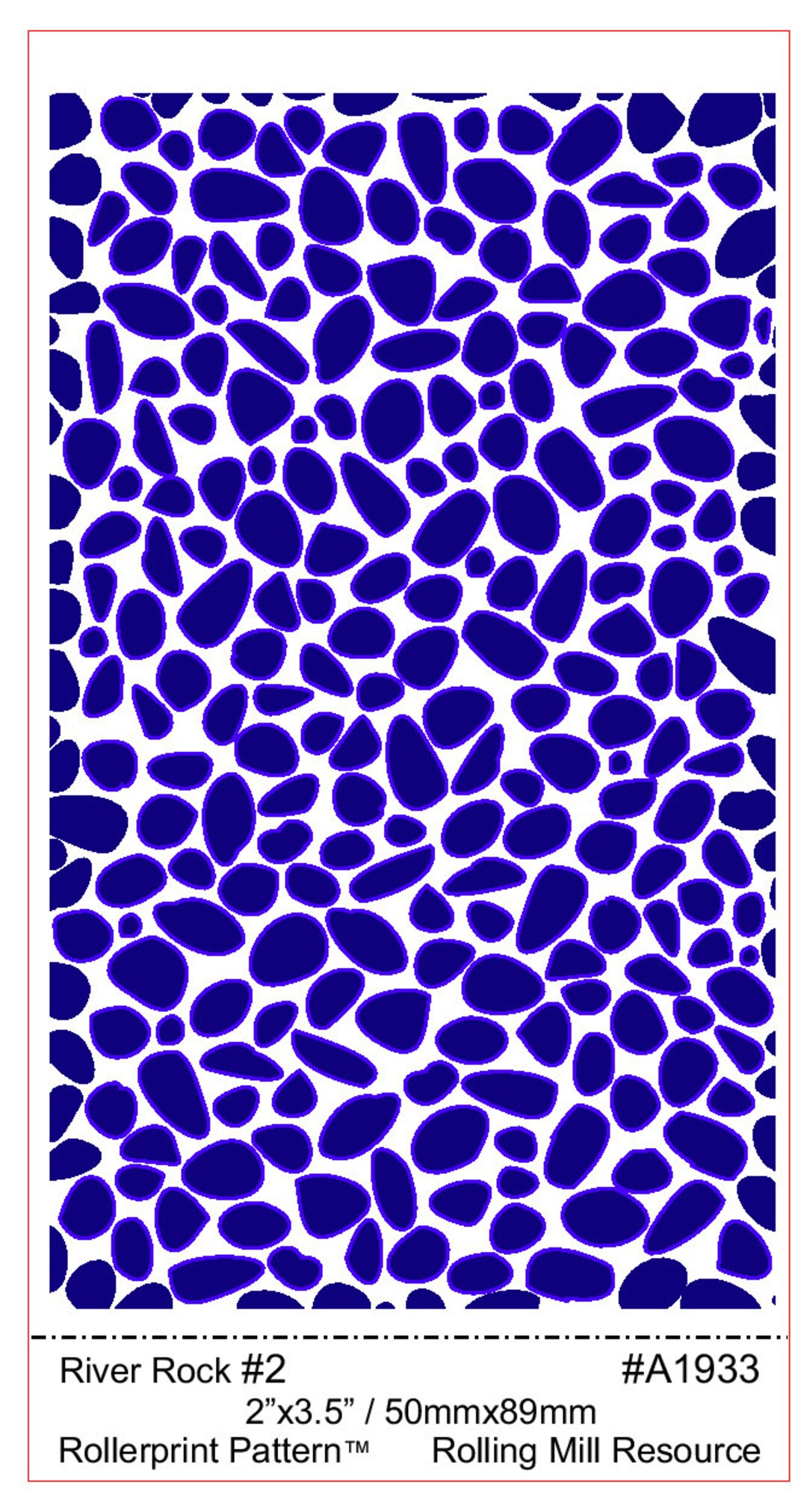 A1933 - River Rock #2 Rollerprint Pattern 2" X 3.5" (laser Engraved ...