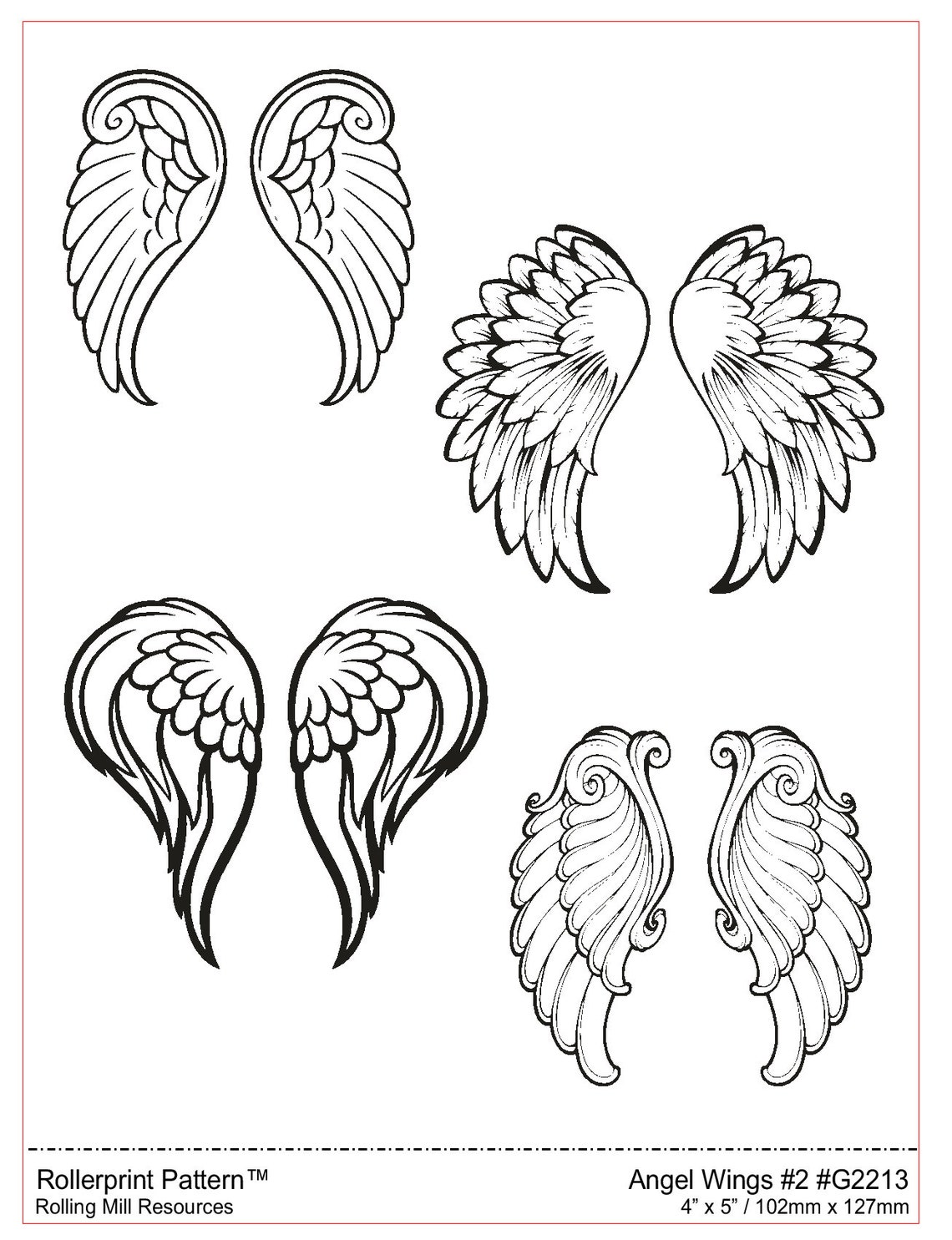 G2213 "angel Wings #2" - Laser Engraved Paper Pattern for Rolling Mill ...