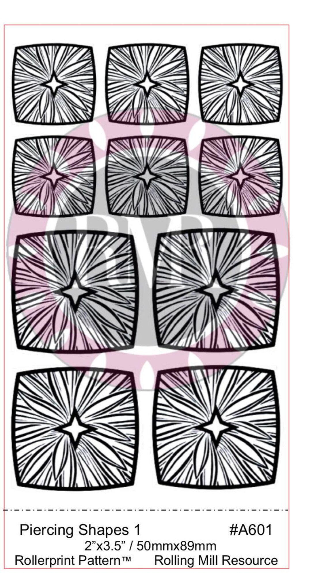 Piercing Shapes #1 Rolling Mill Metal Clay Polymer Clay Texture Pattern ...