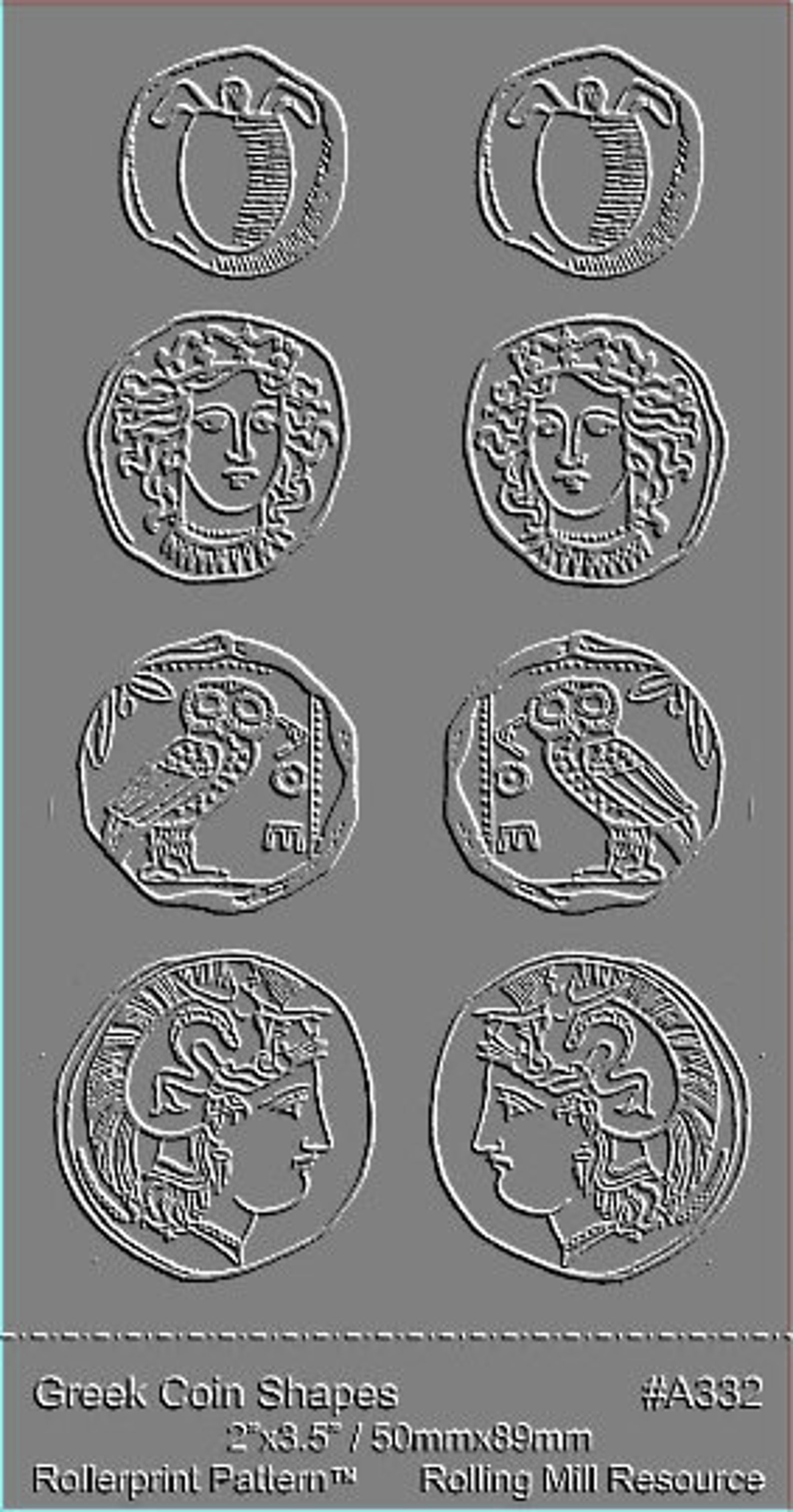 A332 greek Coin Shapes for the Rolling Mill Low Relief - Etsy