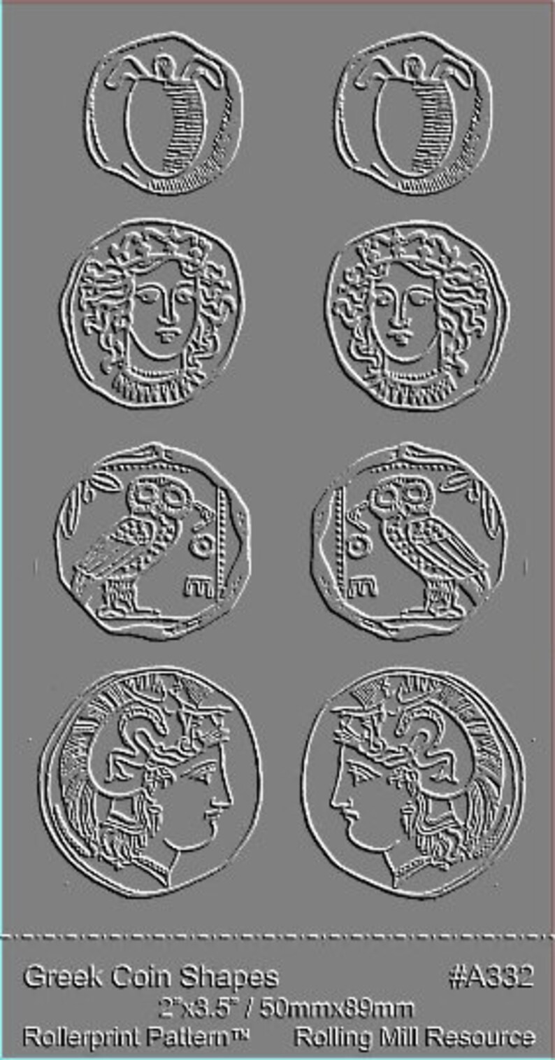 A332 (greek Coin Shapes) for the Rolling Mill, Low Relief Pattern. 2" X ...