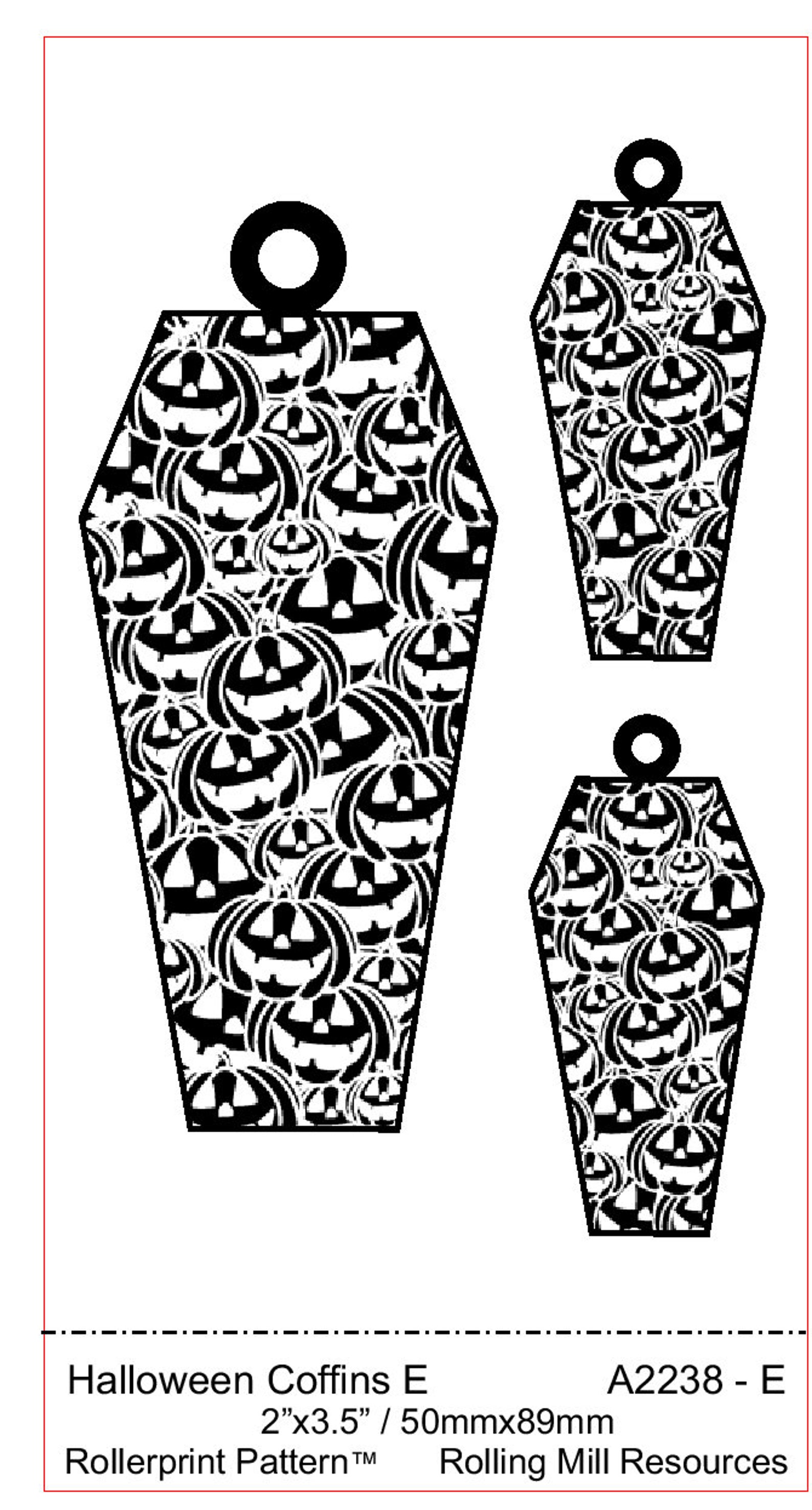 A2238 Halloween Coffins Shapes, Variety Low-relief Rolling Mill Pattern ...