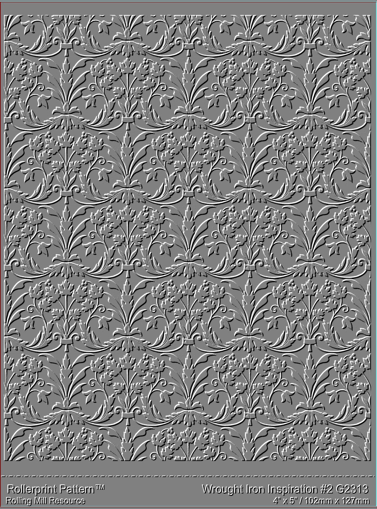 2313 (wrought Iron Inspiration #2) Low Relief Pattern 3" X 4", 4" X 5 ...