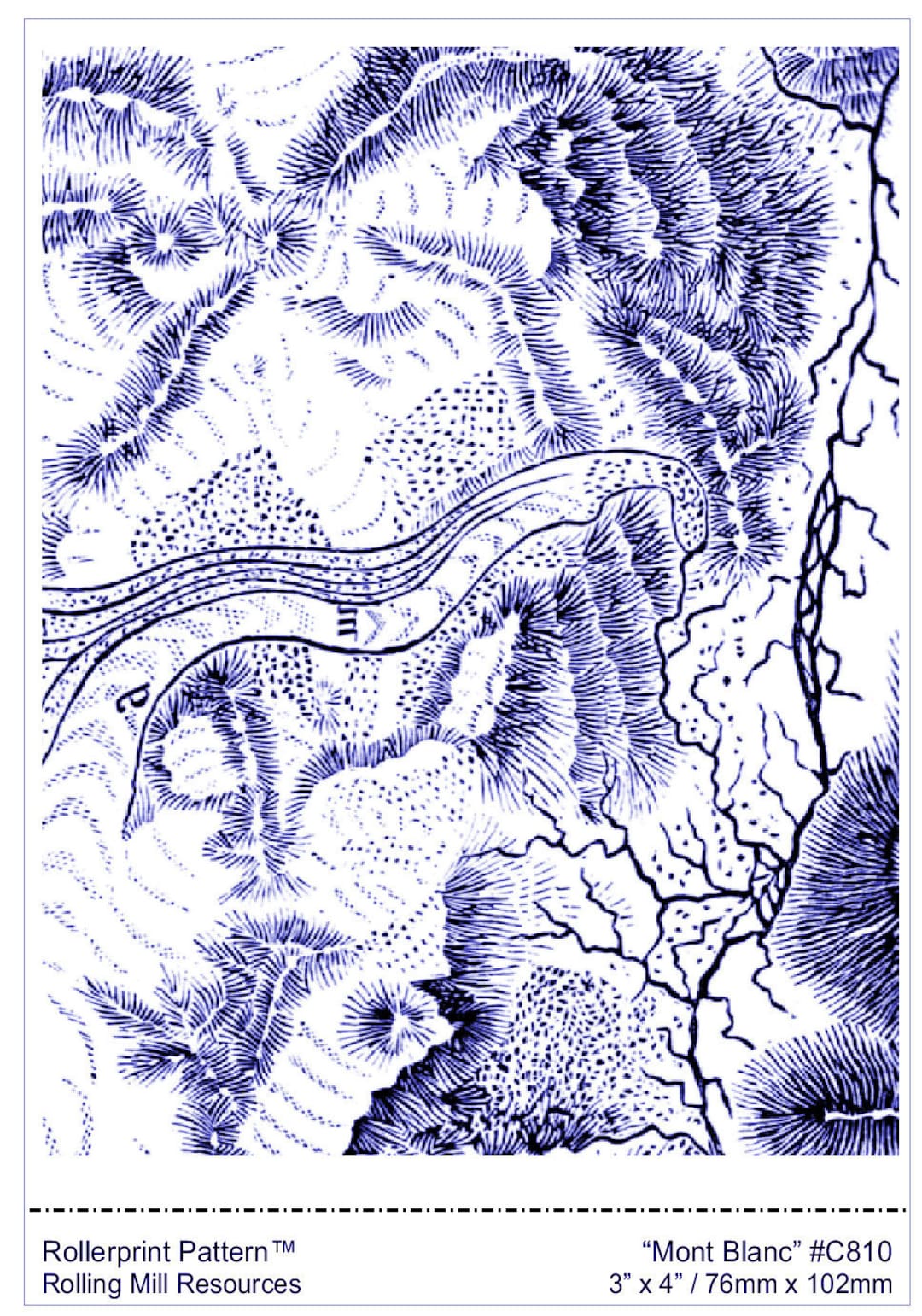 C810 (mont Blanc) Rolling Mill Low Relief Pattern 3" X 4" (laser ...