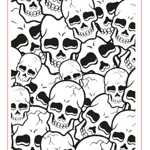 2131 Rolling Mill (skulls) Low Relief Pattern Overall Pattern (2"x3.5 ...