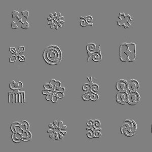 J822 (adinkra West African Symbols) Rolling Mill Low Relief Pattern 5 ...