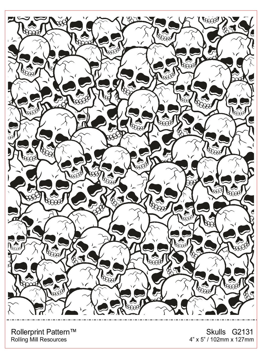 2131 Rolling Mill (skulls) Low Relief Pattern Overall Pattern (2"x3.5 ...