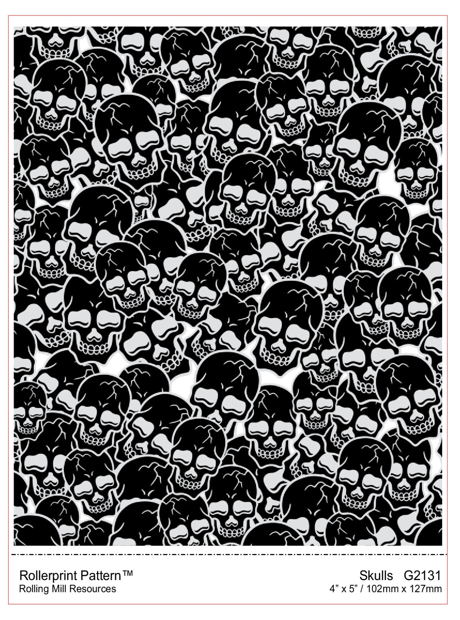 2131 Rolling Mill skulls Low Relief Pattern Overall Pattern 2x3.5, 4x5 ...