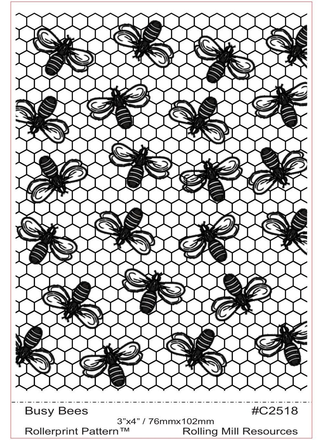 C2518 "busy Bees" Rolling Mill Texture Pattern 3" X 4" (laser Engraved ...