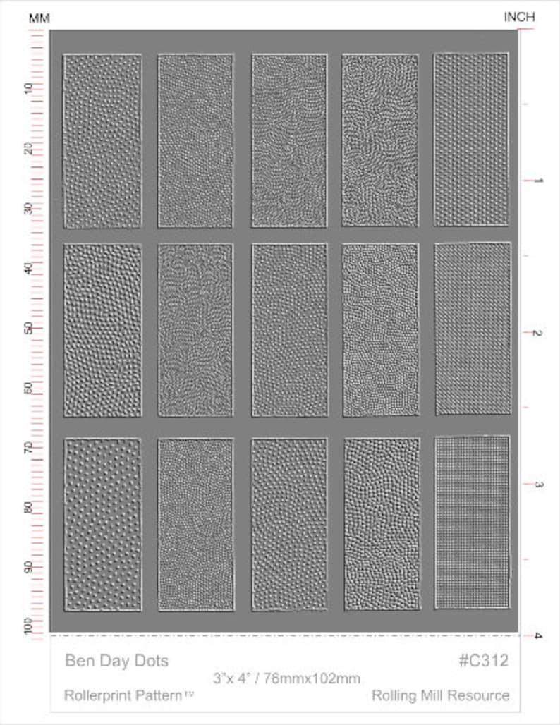 C312 Ben Day Dots luxe Texture Collection for Rolling Mill - Etsy