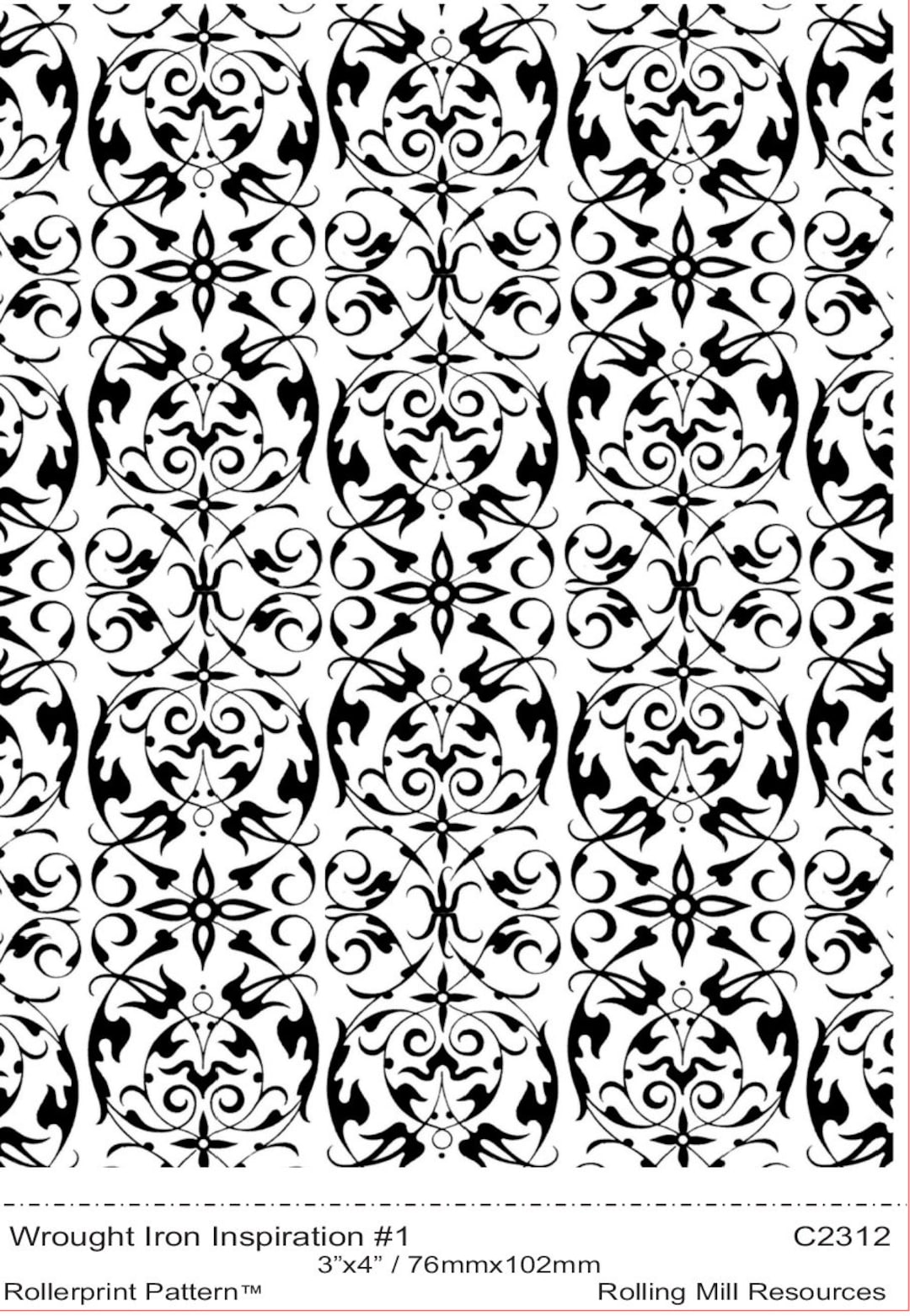2312 (wrought Iron Inspiration #1) Low Relief Pattern 3" X 4", 4" X 5 ...
