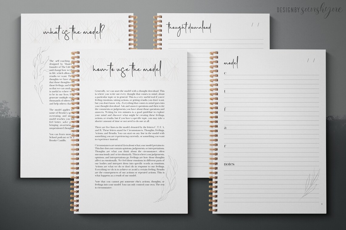 Printable CTFAR Journal for Self Coaching Model, the Life Coach School Mental Health Workbook ...