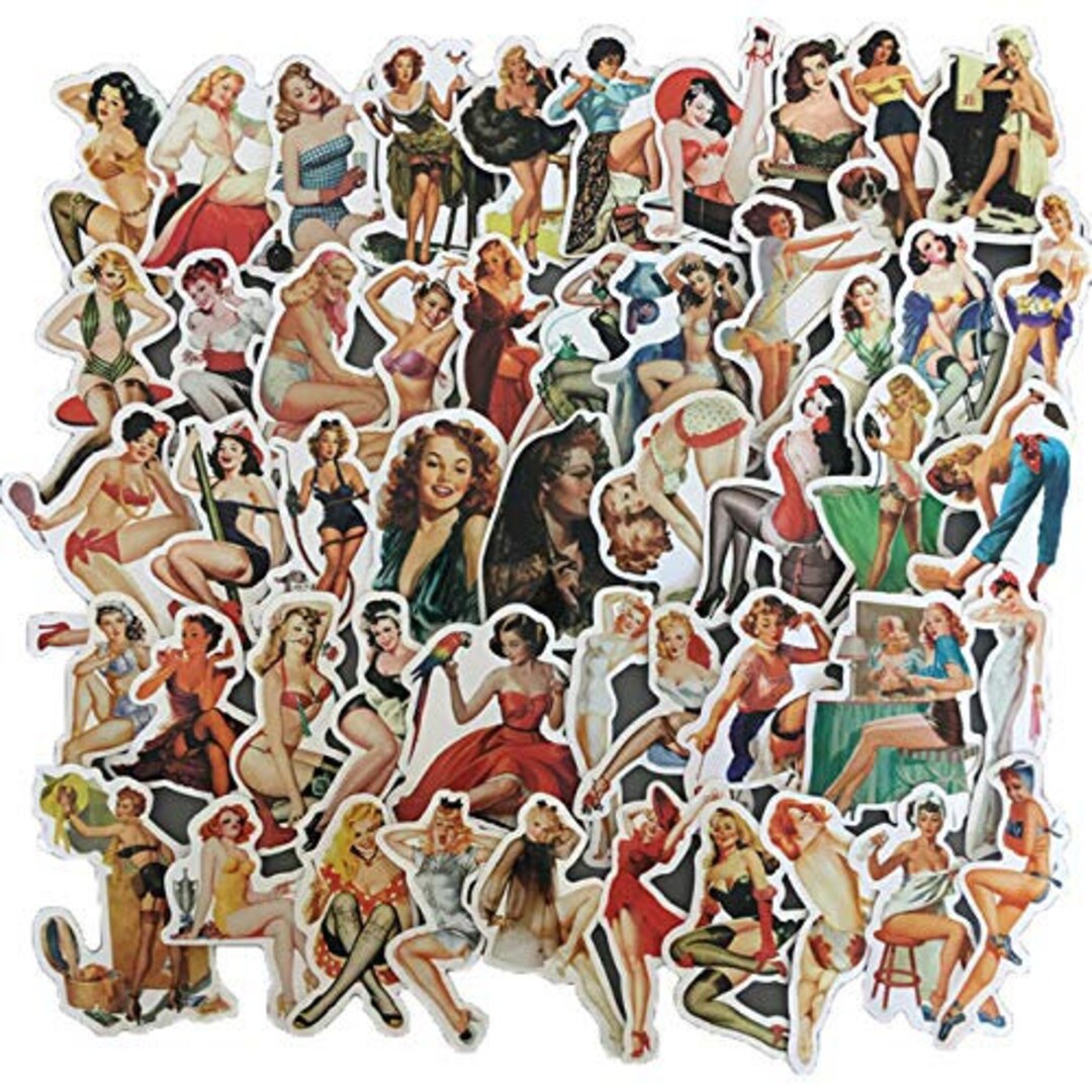 50 Waterproof Retro Beautiful Sexy Girls Stickers Set for Decorating - Etsy