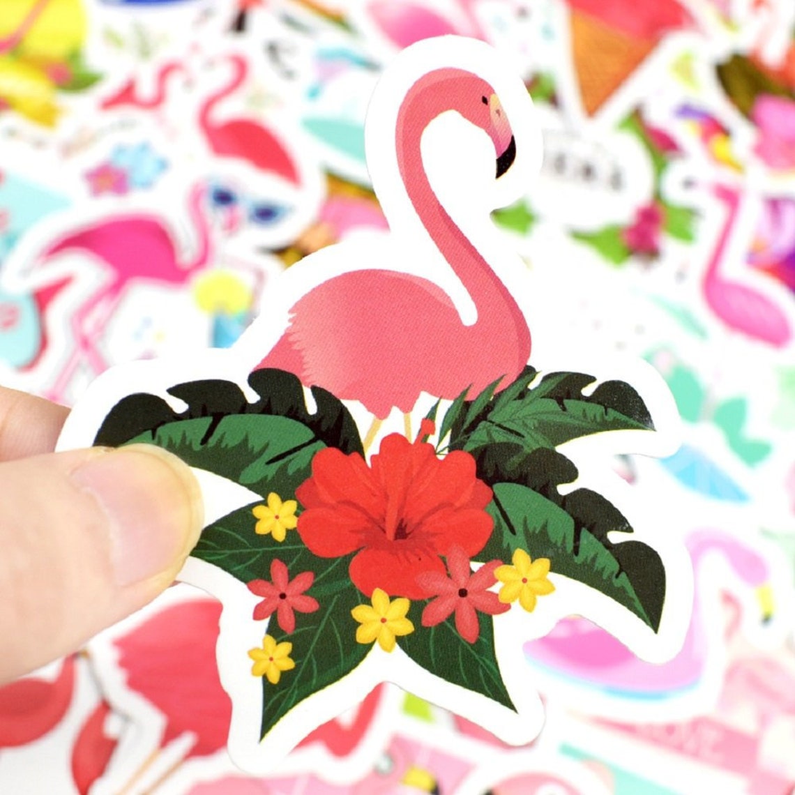50 Flamingo Waterproof Stickers for Decorating - Etsy