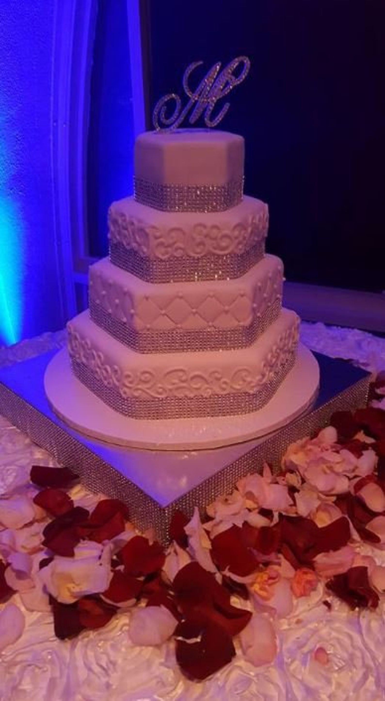 Victorian Rhinestone Wedding Cake Topper Silver Letter M | Etsy