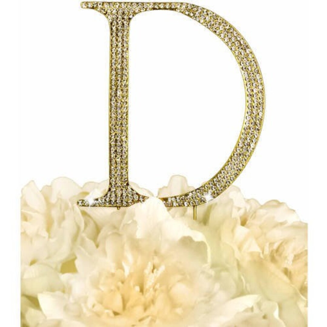 Rhinestone Cake Topper Unik Occasions Letter D Small Gold - Etsy