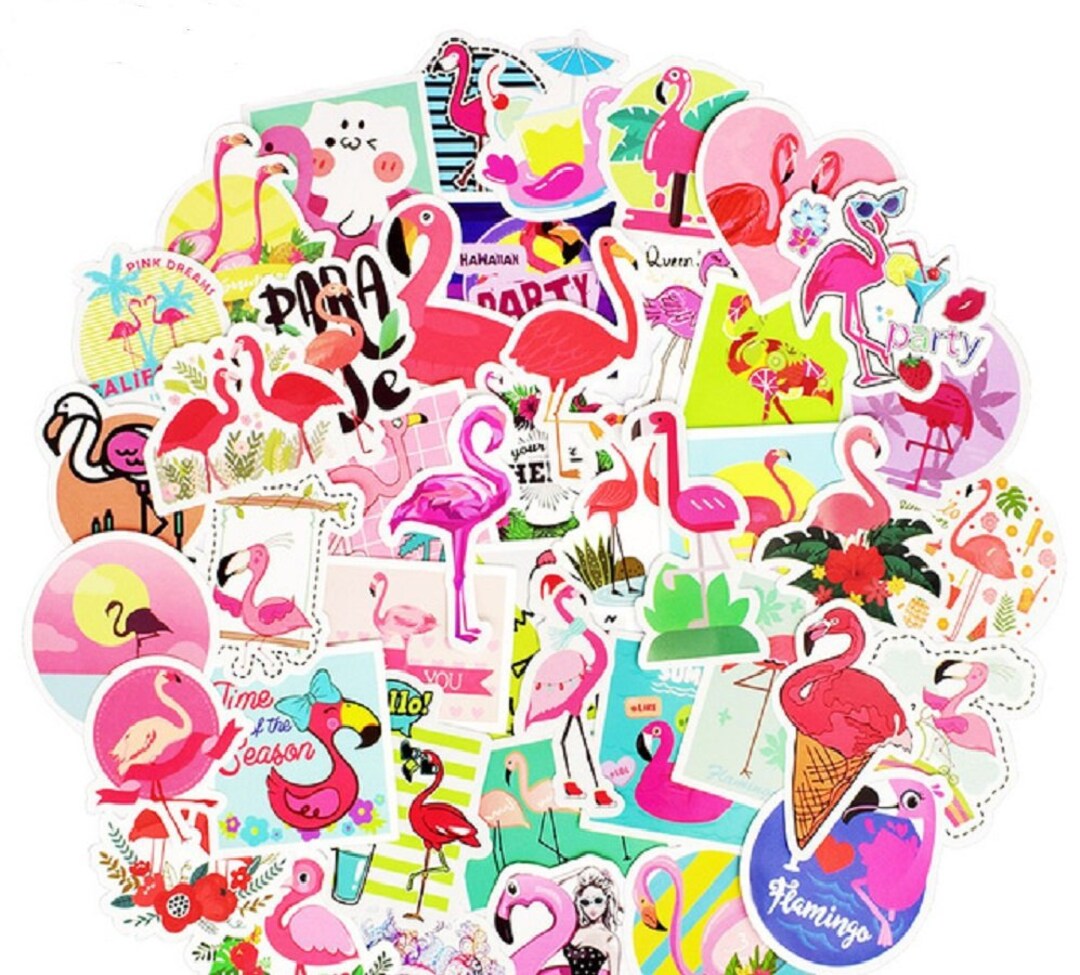 50 Flamingo Waterproof Stickers for Decorating - Etsy
