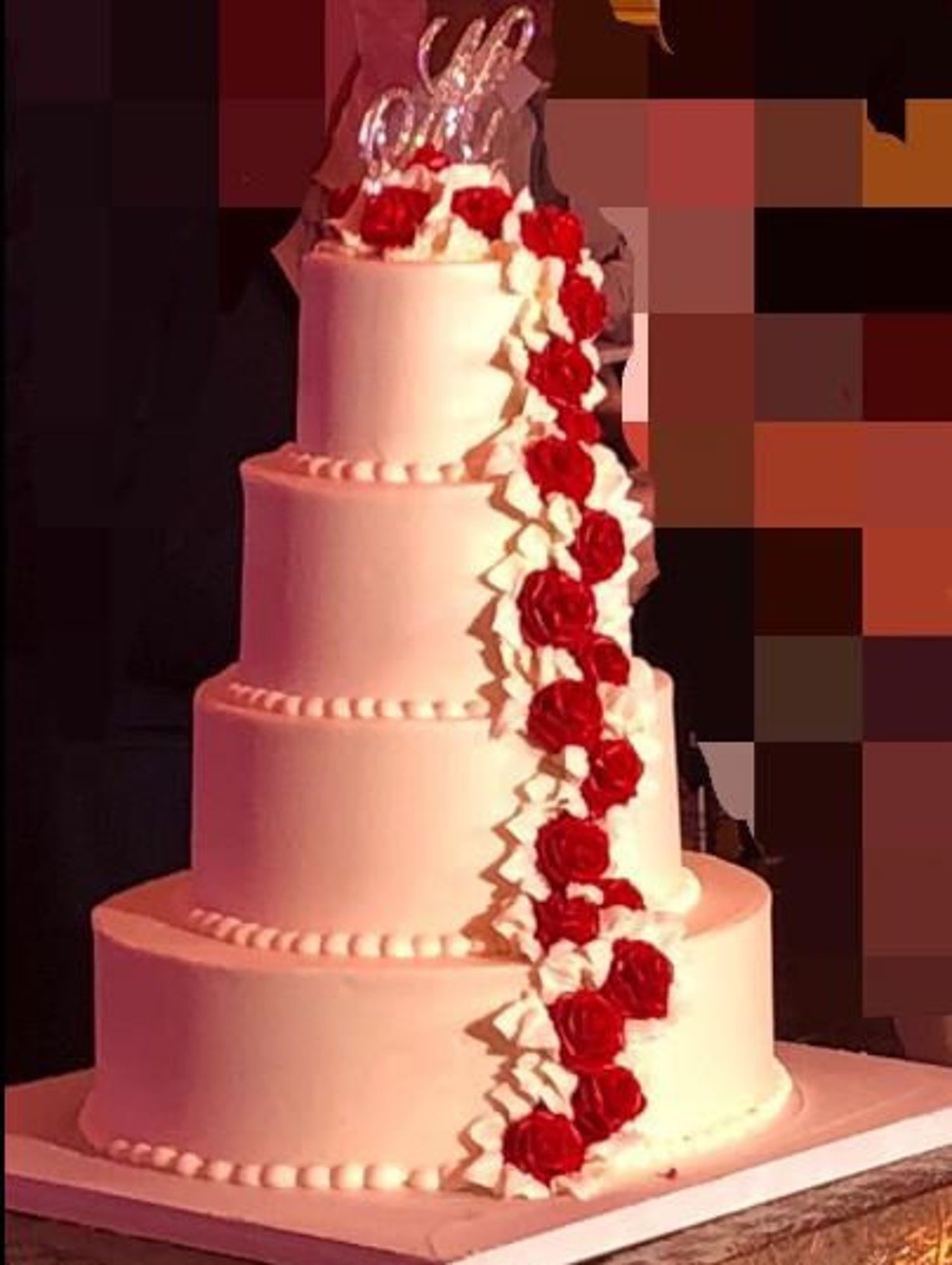 Victorian Rhinestone Wedding Cake Topper Silver Letter M | Etsy