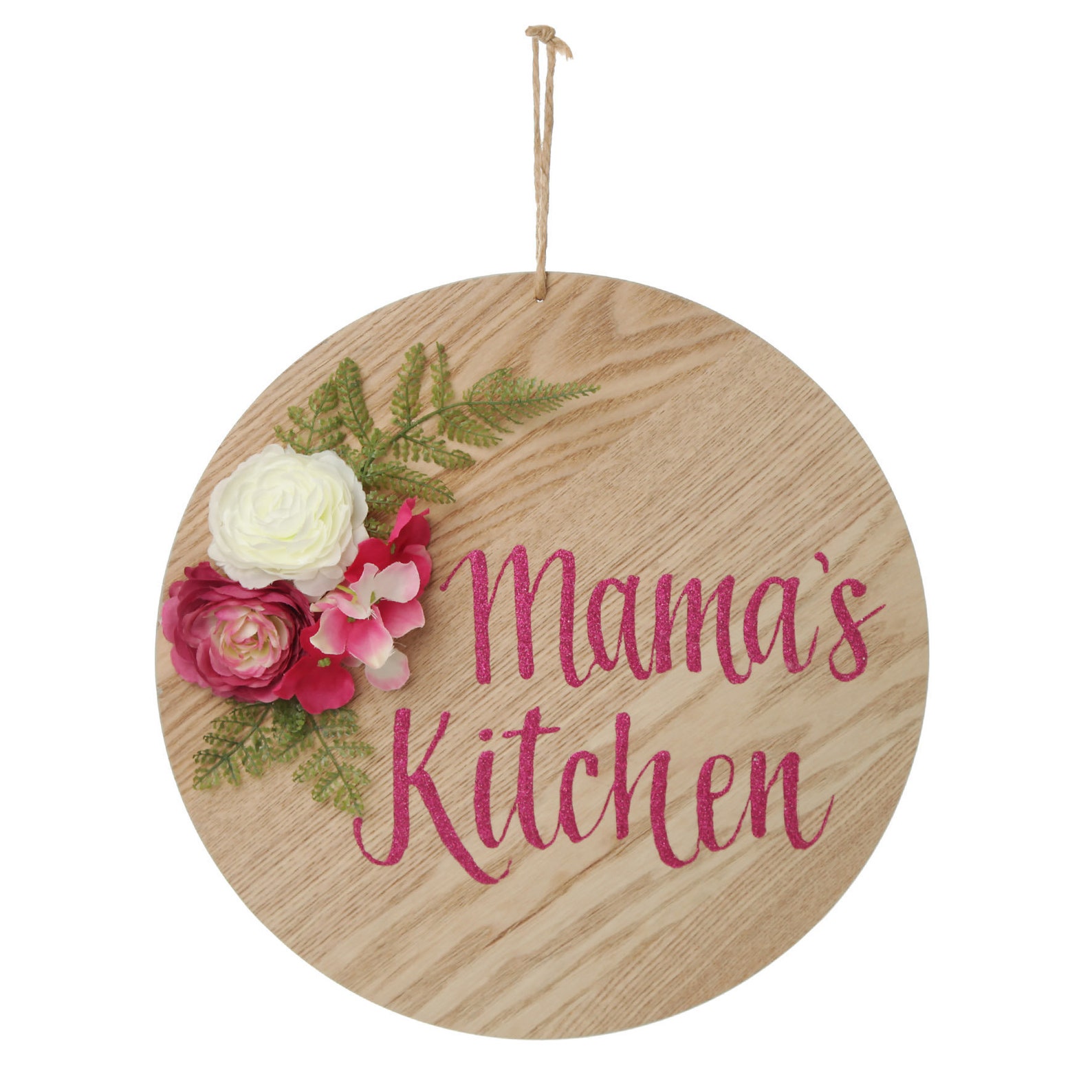 Personalised Floral Kitchen Round Wood Plaque - Etsy
