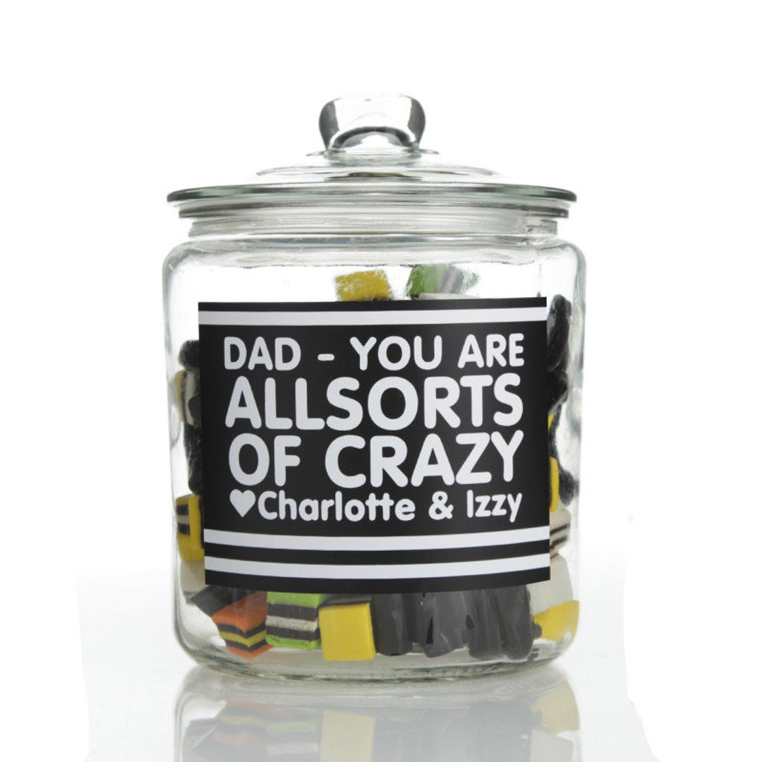 Personalised Allsorts of Crazy Lolly Jar - Etsy