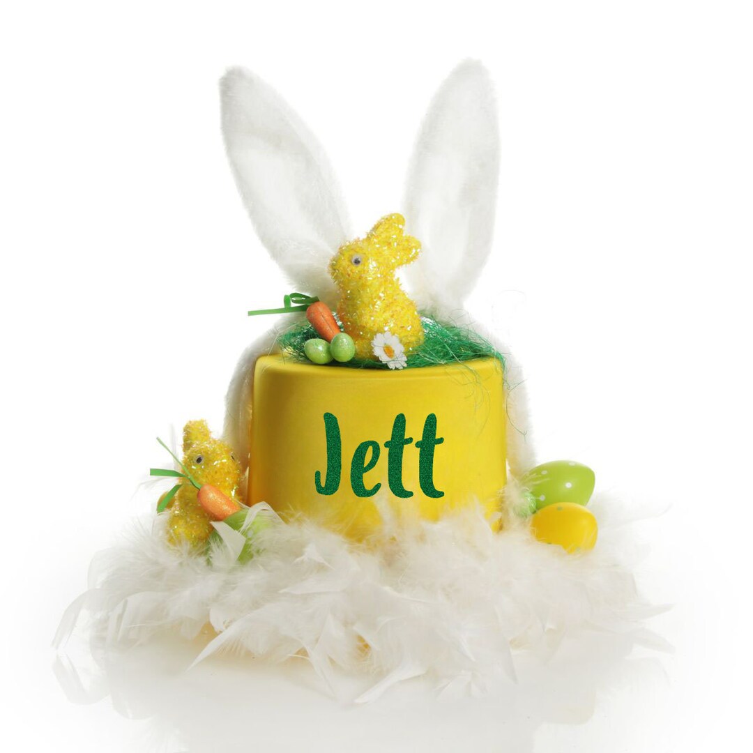 Handmade Yellow Easter Bunny Top Hat With Fluffy Ears - Etsy