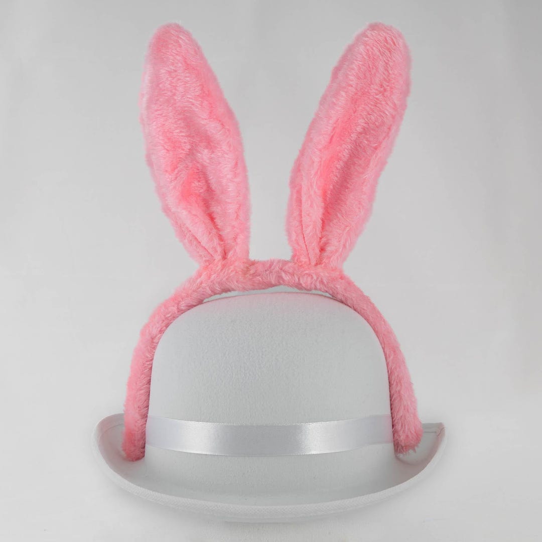 Handmade Pink Felt Easter Hat With Fluffy Bunny Ears - Etsy