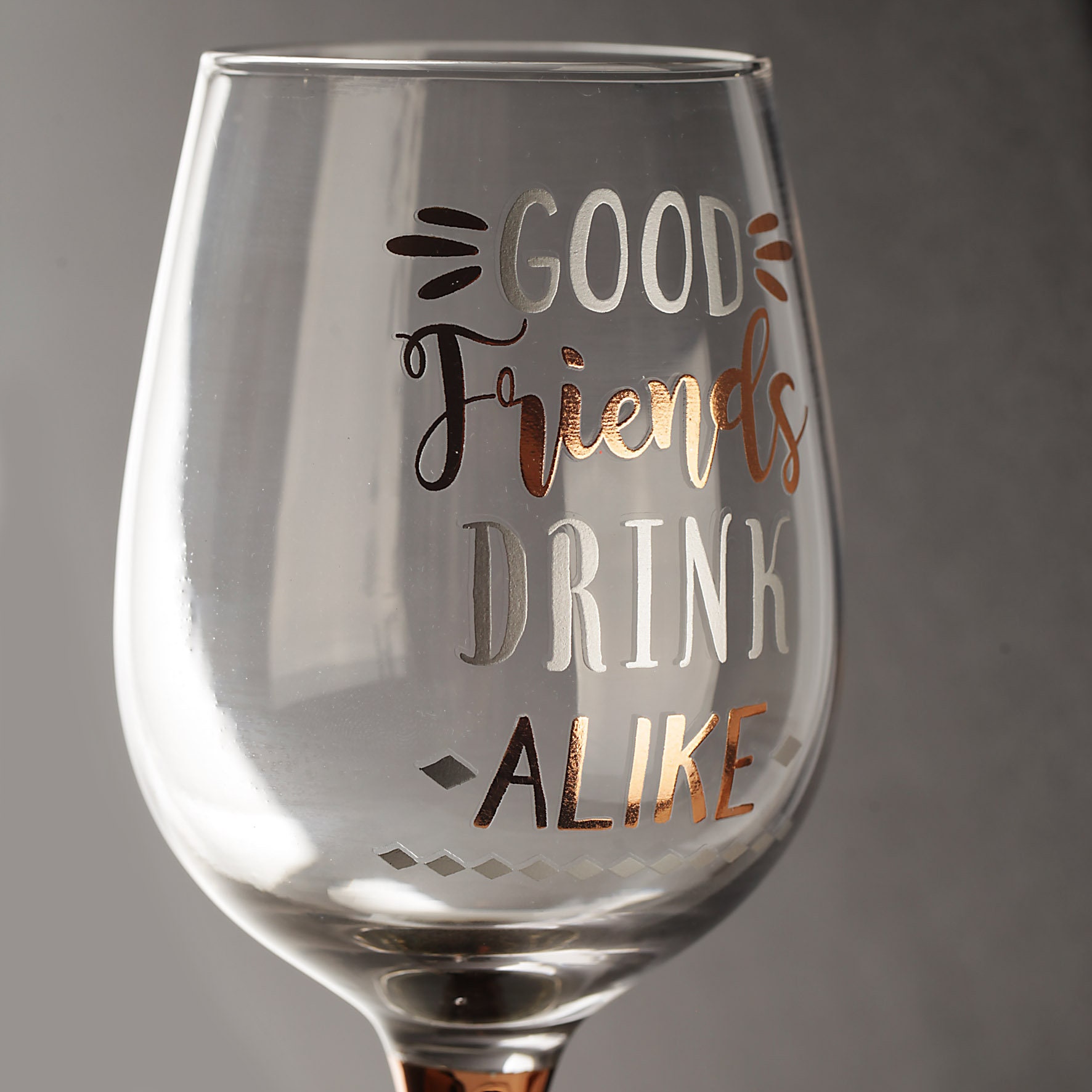 Personalised Rose Gold Good Friends Drink Alike Wine Glass - Etsy