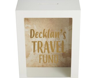 Adventure Fund Money Box With Message Personalised Money Box Holiday ...