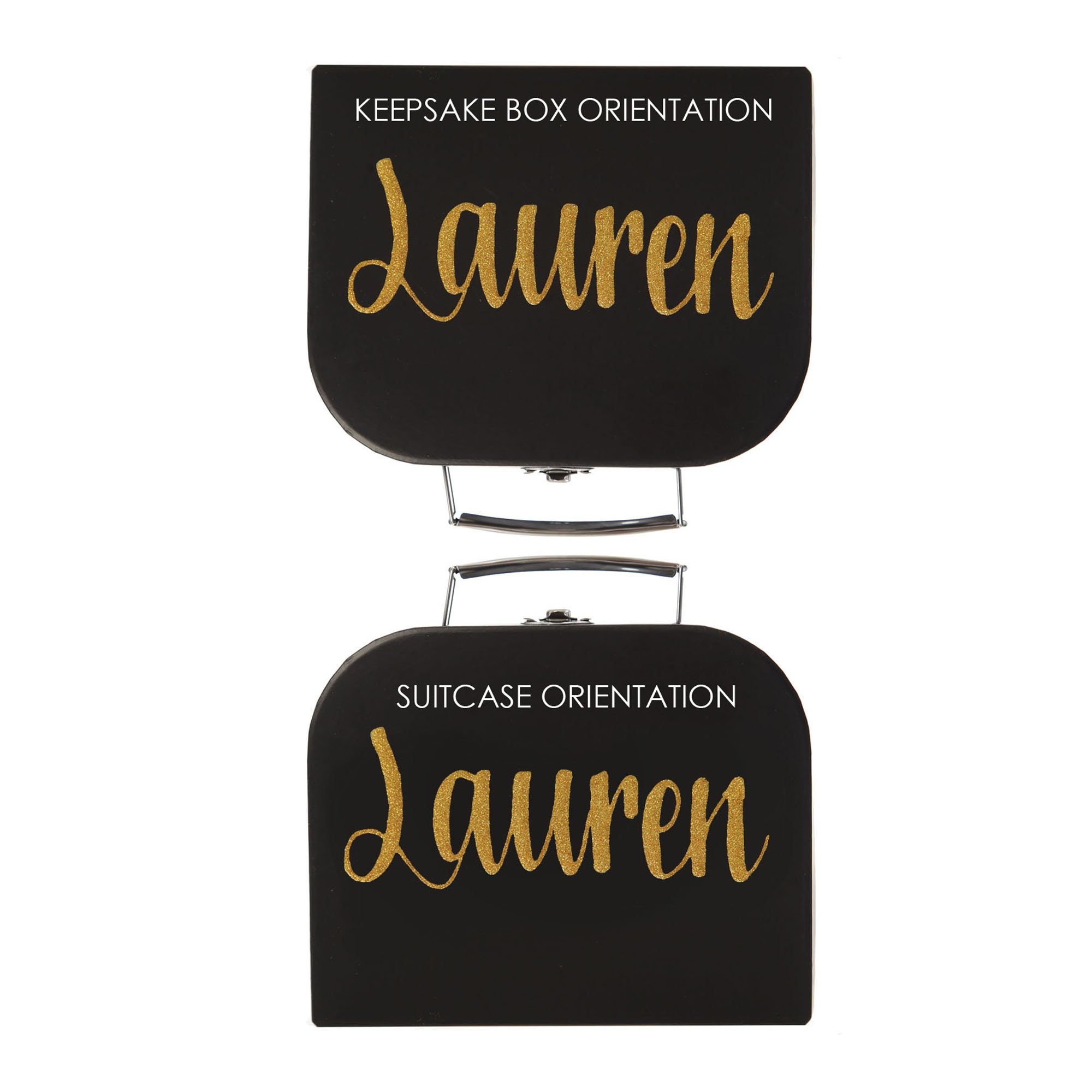 Personalised Small Black Suitcase Keepsake Box | Etsy