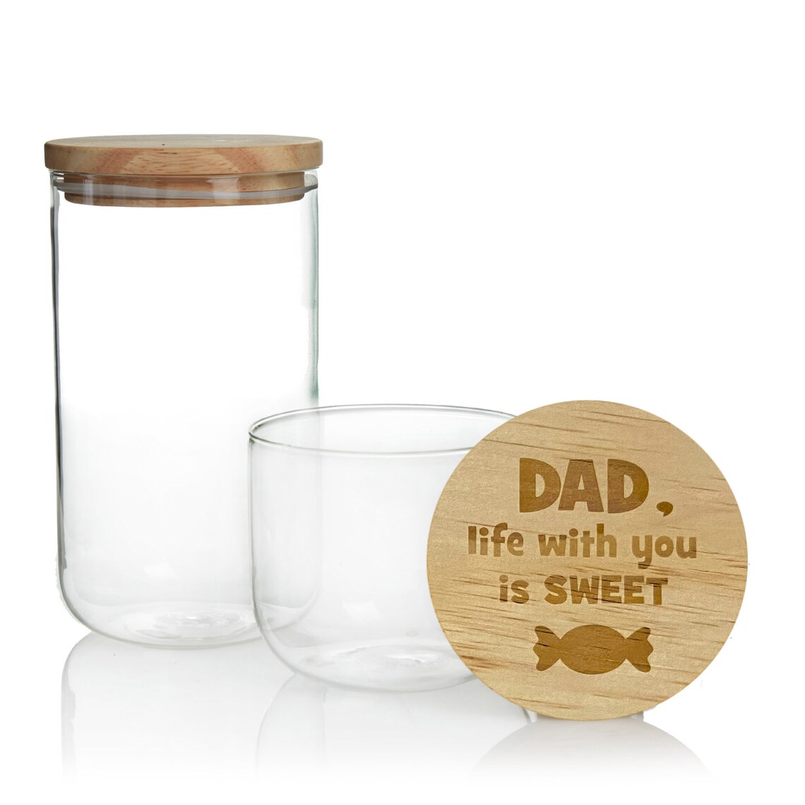 Personalised Treat Jar with Wooden Lid Life with You is | Etsy