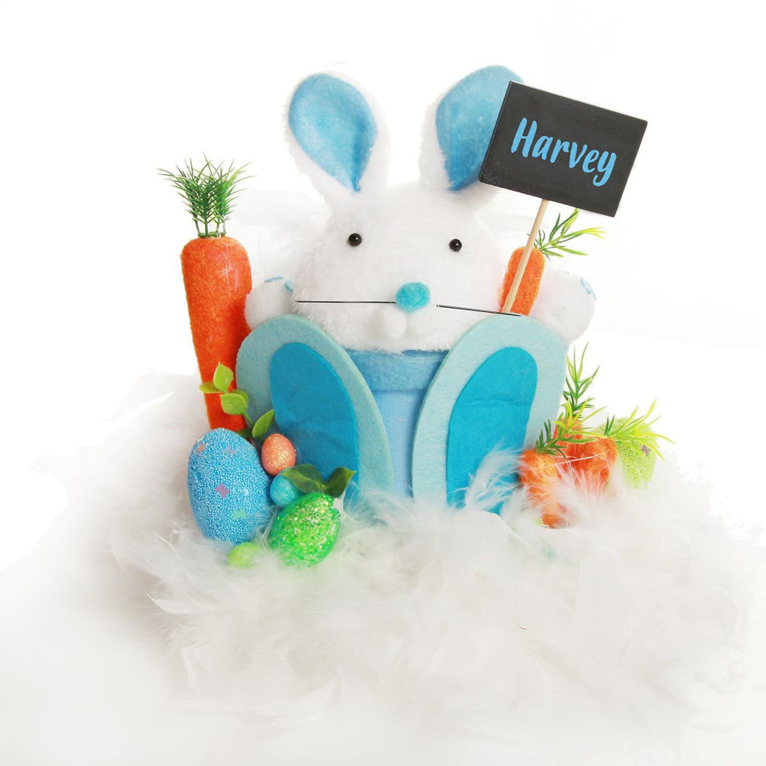 Handmade Blue Plush Bunny Easter Hat - Etsy