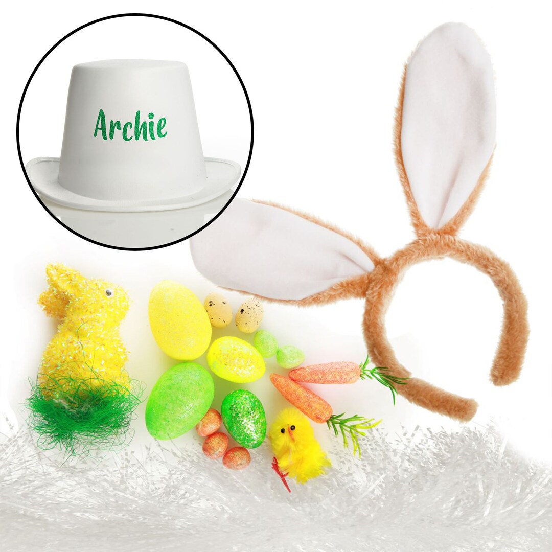 DIY White Easter Bunny Top Hat Kit - Etsy