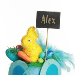 Handmade Blue Felt Bunny Easter Hat - Etsy