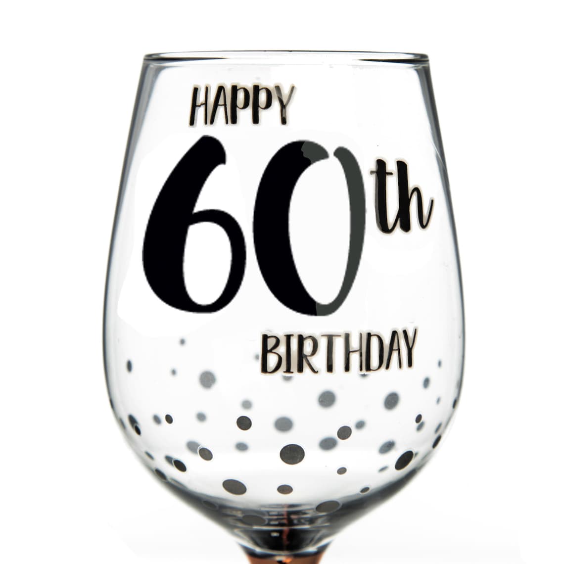 Personalised Rose Gold Happy 60th Birthday Wine Glass - Etsy