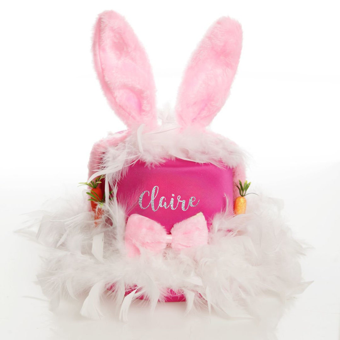 Personalised Pink Easter Bunny Top Hat - Etsy