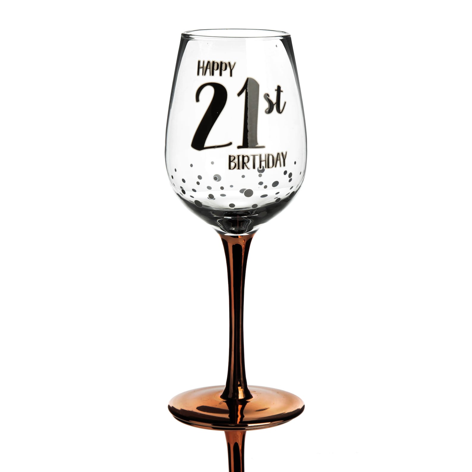Personalised Rose Gold Happy 21st Birthday Wine Glass - Etsy