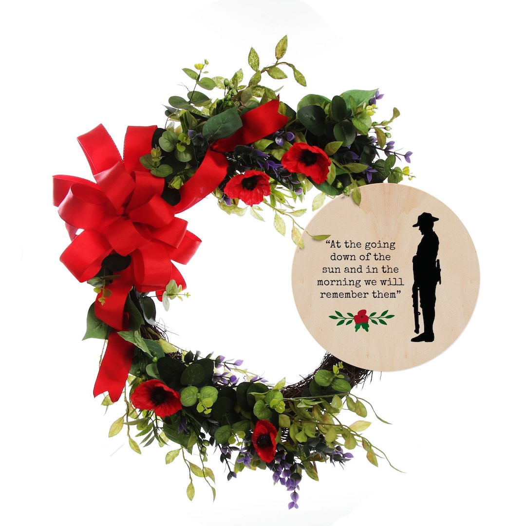 Anzac Day Floral Tribute Wreath With Plaque We Will Remember Them - Etsy