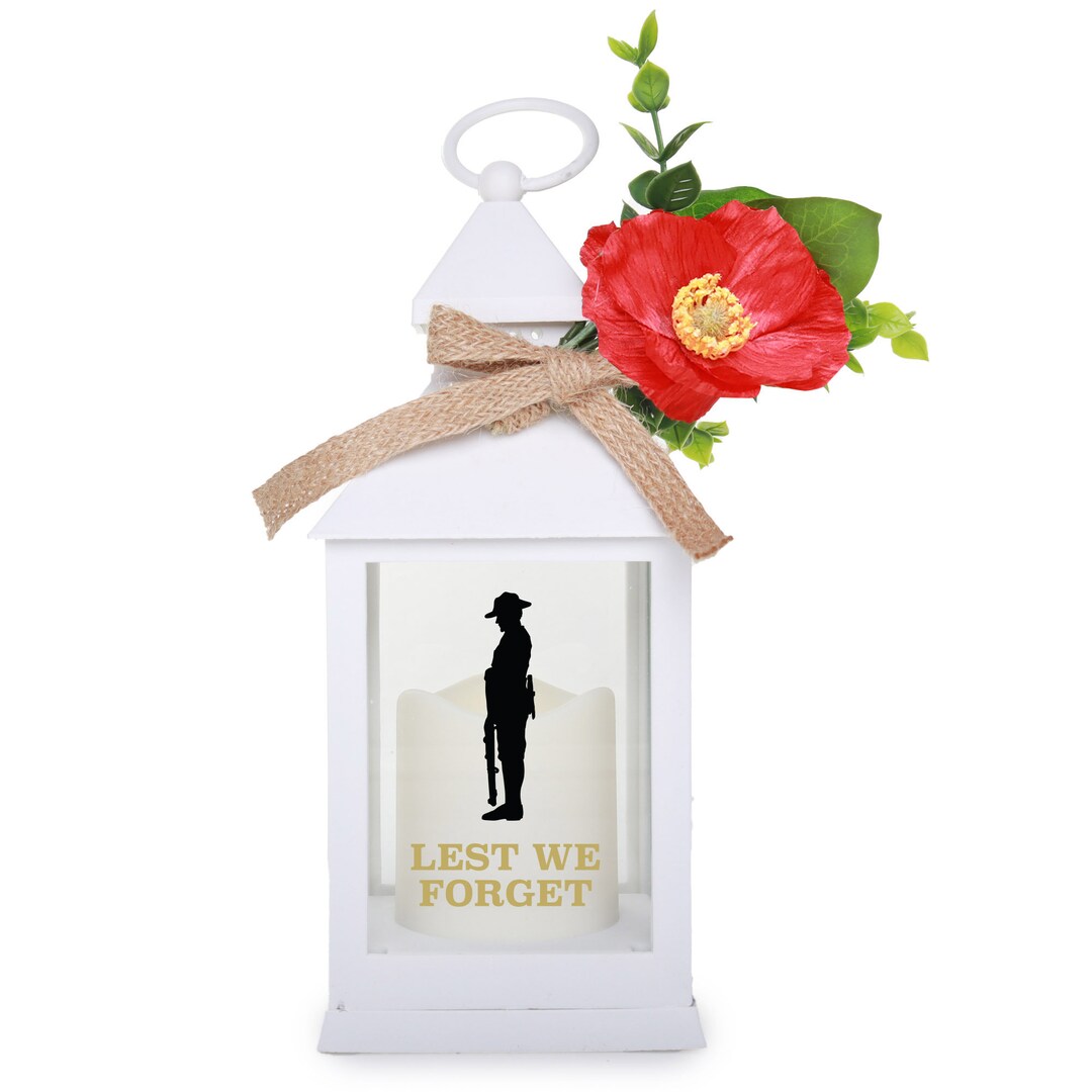 ANZAC Day and Remembrance White LED Lantern - Lest We Forget - Etsy
