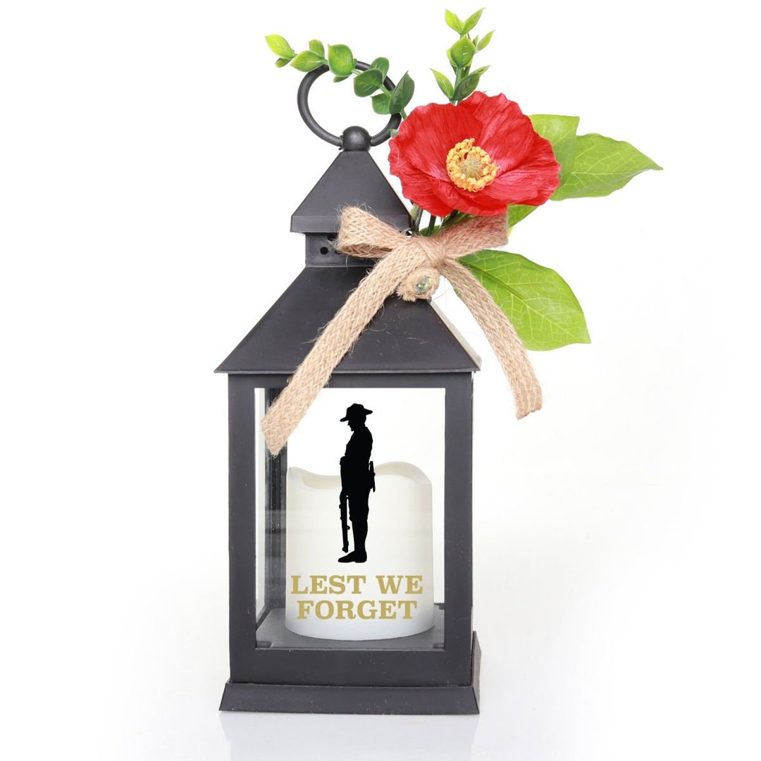 ANZAC Day and Remembrance Black LED Lantern Lest We Forget - Etsy