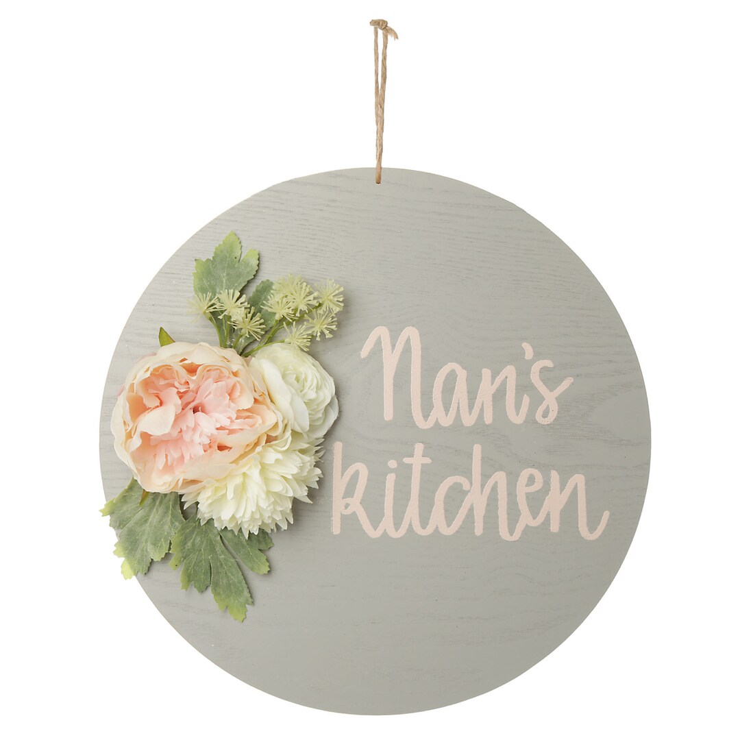 Personalised Floral Kitchen Round Wood Plaque - Etsy