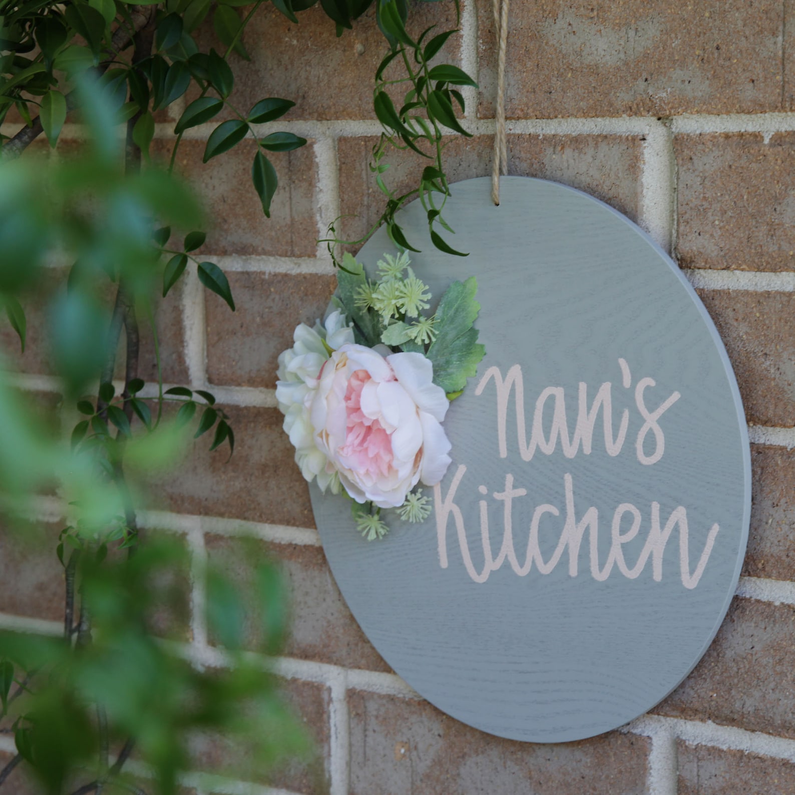 Personalised Floral Kitchen Round Wood Plaque - Etsy