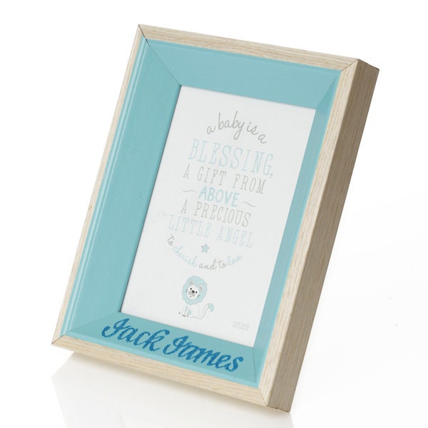 Personalised Blue Baby Photo Frame | Etsy