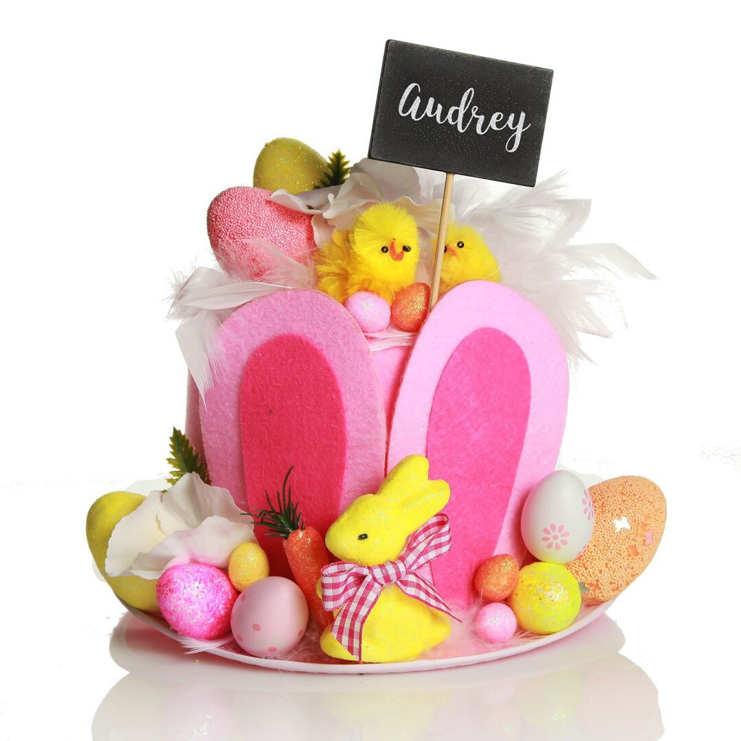 Personalised Pink Felt Bunny Easter Hat - Etsy