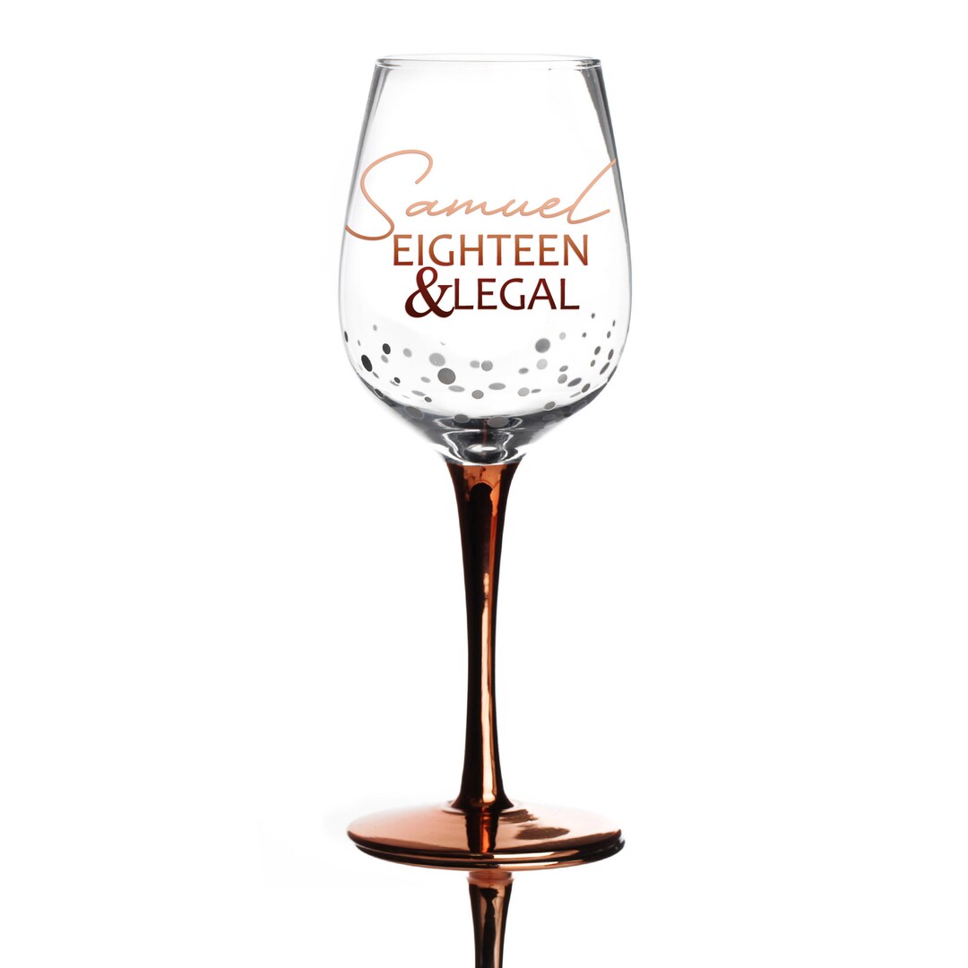 Personalised 18th Birthday Wine Glass Eighteen & Legal - Etsy