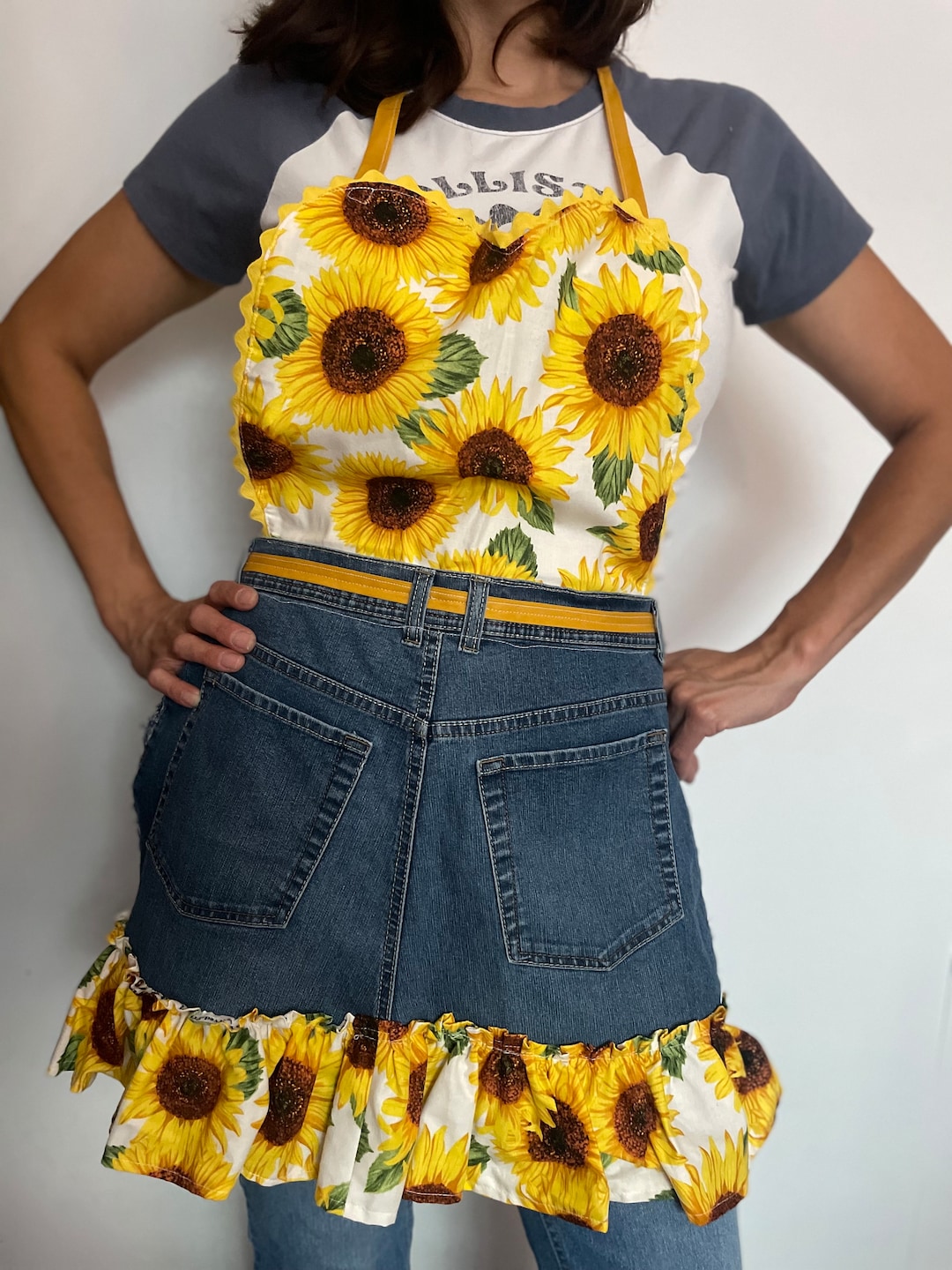 Sunflower Apron/apron/cooking Apron/jean/handmade - Etsy